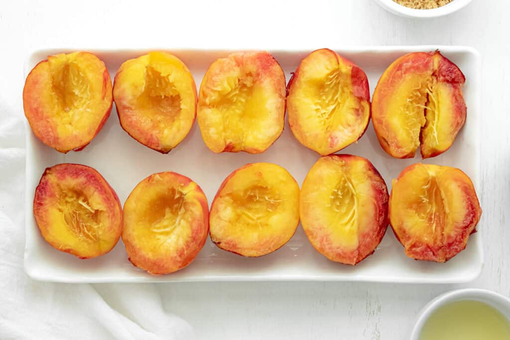 Grilled Peaches with Vanilla Lime Glaze Recipe - Lana's Cooking