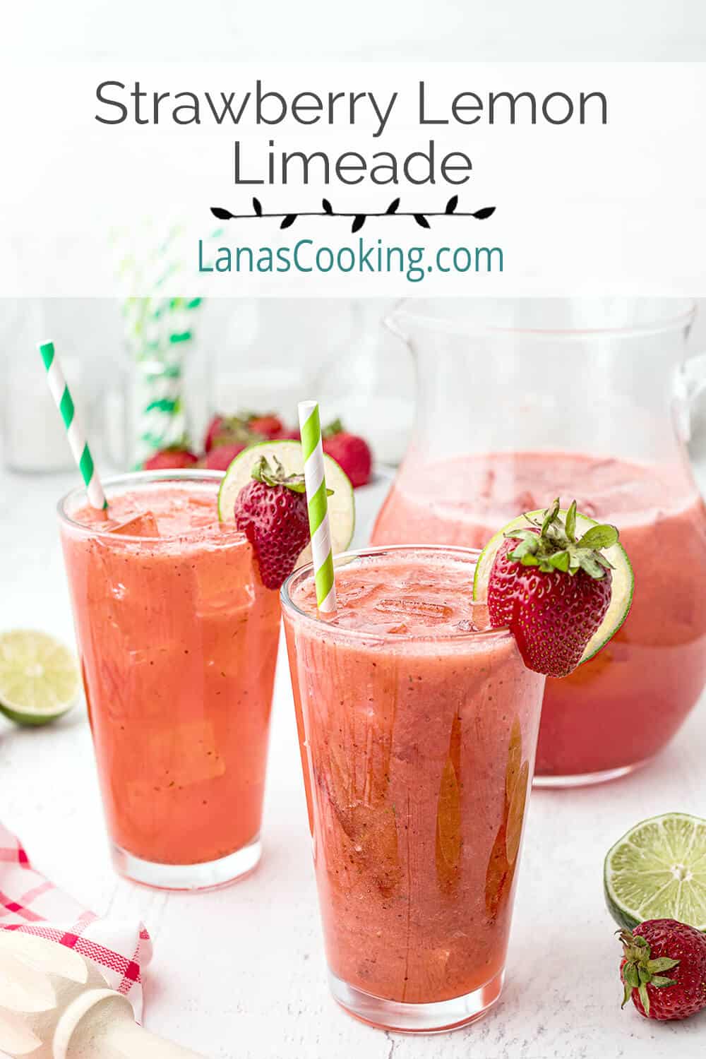 Simple Strawberry Lemon Limeade Recipe - Lana’s Cooking