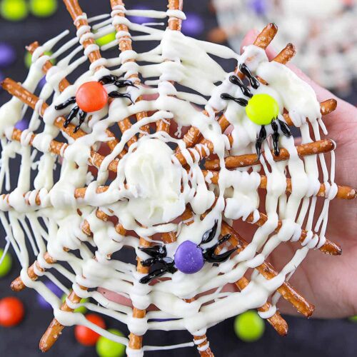 White Chocolate Pretzel Spiderwebs Recipe - Lana's Cooking