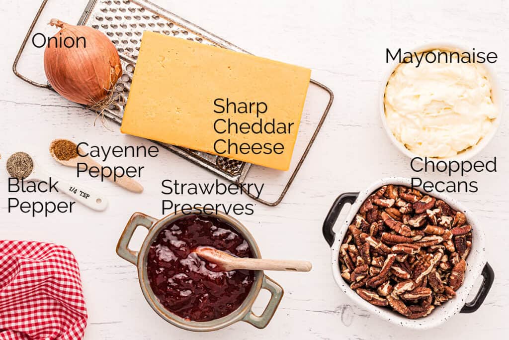 Cheddar Pecan Cheese Ring with Strawberry Preserves - Lana's Cooking