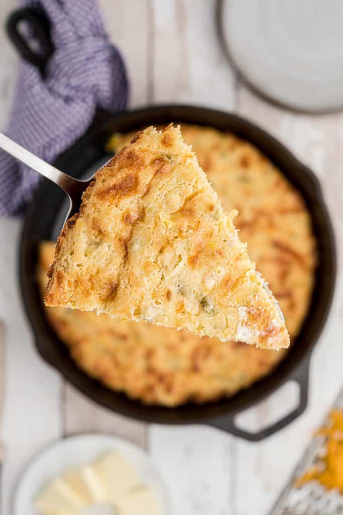 Cheesy Green Chile Cornbread Recipe - Lana's Cooking