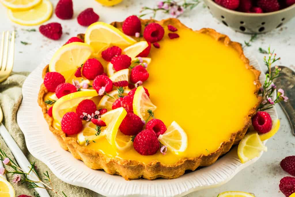 Lemon Raspberry Tart Recipe - Lana's Cooking