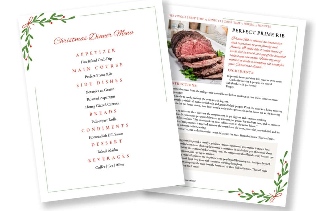 Menu Plan - Christmas Dinner - Lana's Cooking