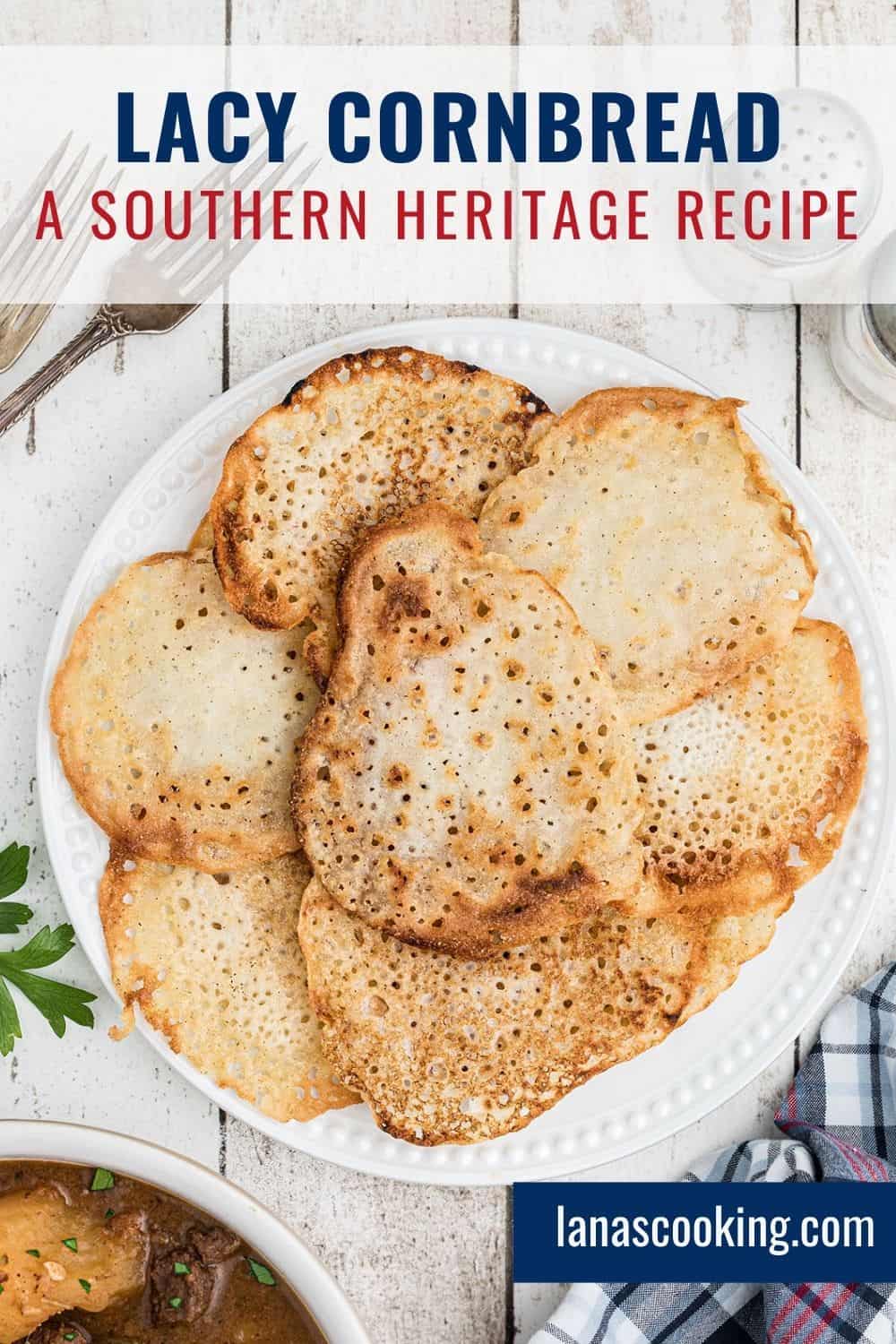 Thin and Crispy Lacy Cornbread Recipe - Lana's Cooking